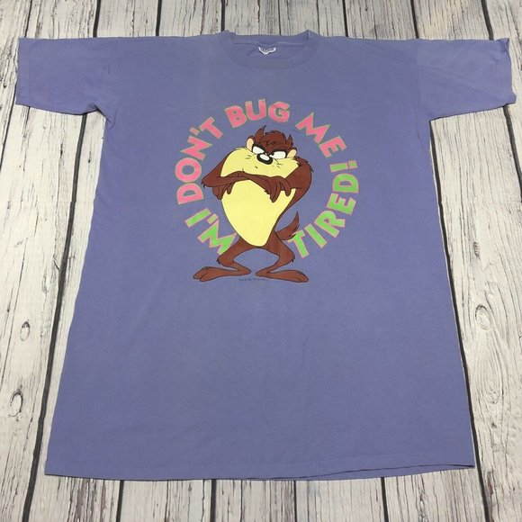 Flirts | Tops | Vintage Looney Tunes Taz Purple 997 One Size Dont Bug ...